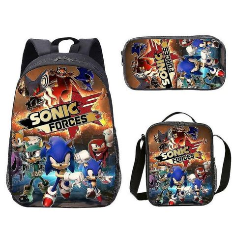 Sonic The Hedgehog Backpack Three Piece Set School Bag Walmartca