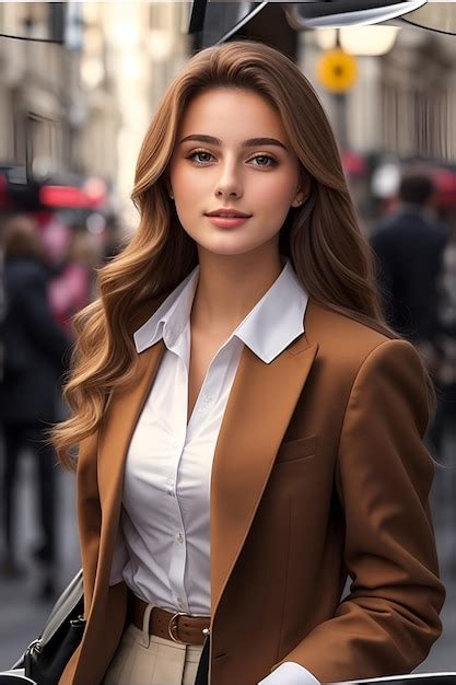 Premium Photo A Pretty European Girl Wearing Fashion Suit