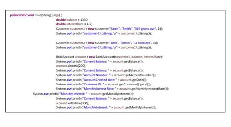 Customer Class That Contains Write A Test Program