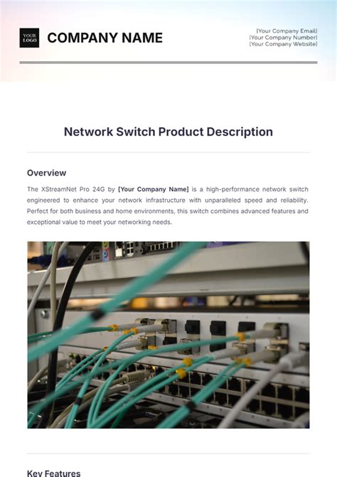 Free Network Switch Product Description Template To Edit Online