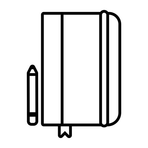 Notebook With Pencil Line Style Icon Vector Art At Vecteezy