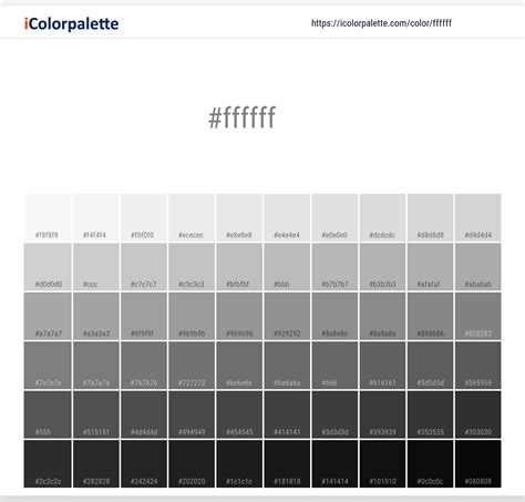 White Color Ffffff Information Hsl Rgb Pantone
