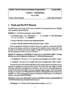 Download Proof Of The PCP Theorem PDF