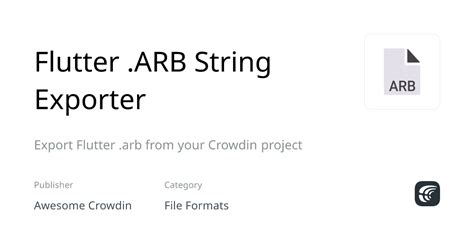 Generate Flutter Arb Files From Your Crowdin Project Strings