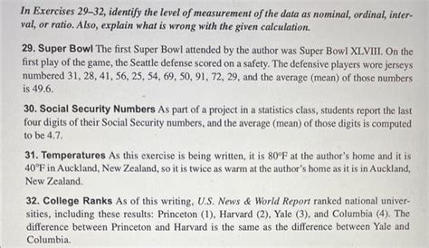 Solved In Exercises Identify The Level Of Measurement Chegg