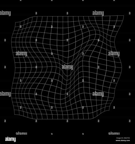 Distorted Square Grid Warped Mesh Texture Curvatured Net Checkered Pattern Deformation