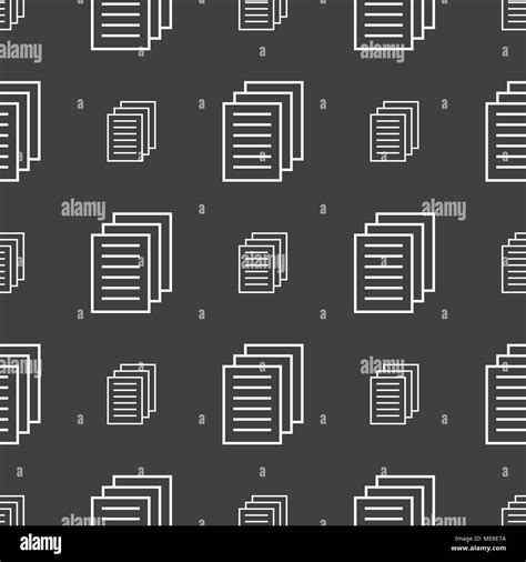 Copy File Sign Icon Duplicate Document Symbol Seamless Pattern On A Gray Background Vector