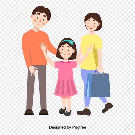 가족 그림 그리기 행복했어 소녀 캐릭터 Png 일러스트 무료 다운로드 Lovepik