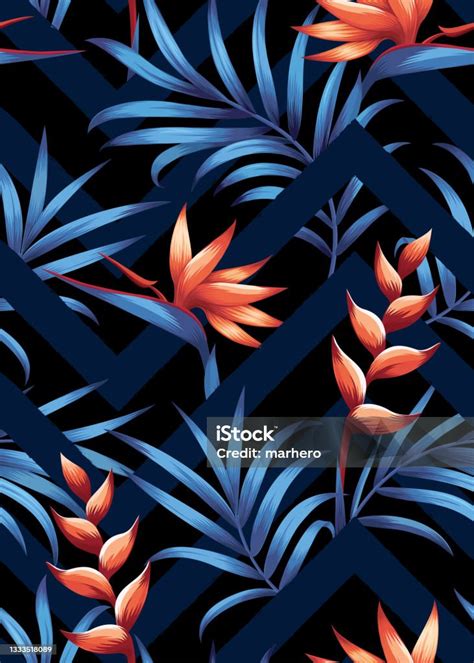 열대 꽃 배경 템플릿의 원활한 패턴 트로피컬 프린트 웨딩 초대장 인사말 카드 브로셔 배너 및 패션 디자인을 위한 플로럴 요소 세트 0명에 대한 스톡 벡터 아트 및 기타