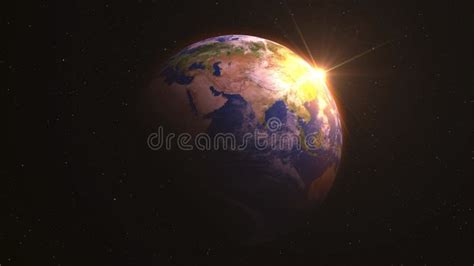 Realistic Earth Globe Animation With Seamless Loop Stock Footage