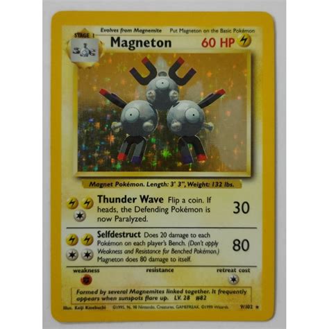 Magneton 9 Holo Rare Pokemon Base Set Lightly Played Shopee Malaysia