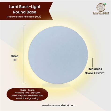 Lumi Back Light Round Base Brownwoods4art
