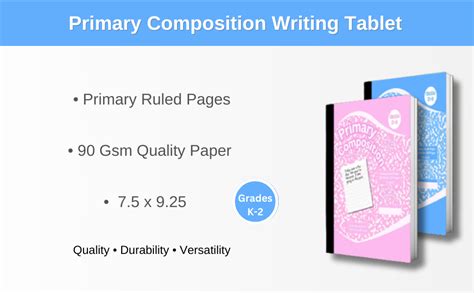 Primary Ruled Composition Writing Tablet Books Bright Day
