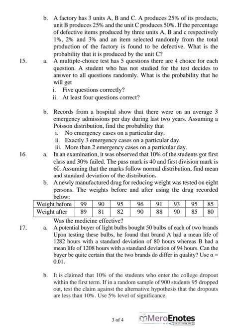 pu bba bba bi bba tt bcis business statistics question paper 3rd