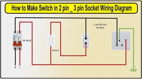 1 Switch 2 Pin Socket And 5 Pin Socket Wiring Connection