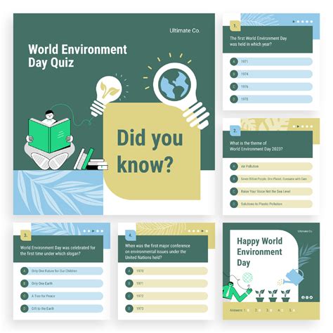 Environment Day Quiz Instagram Carousel Post Piktochart