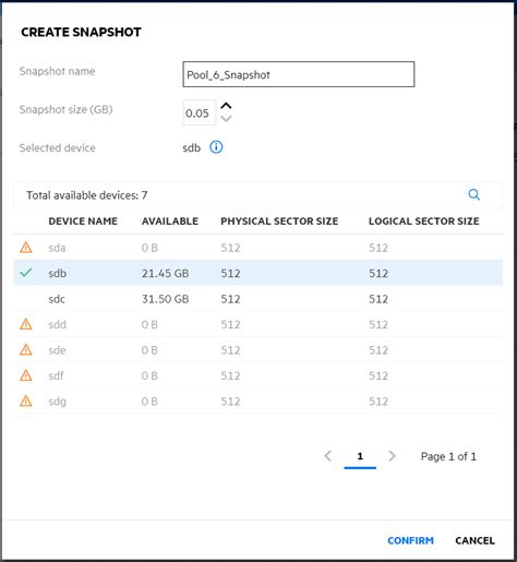 how to create a pool snapshot oes 23 4 unified management console