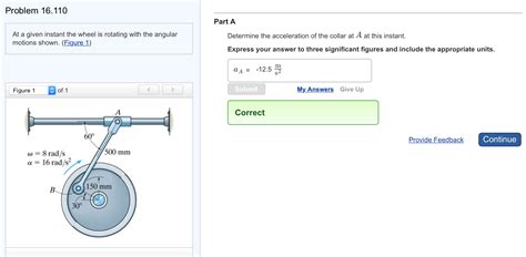 Solved Problem 16110 At A Given Instant The Wheel Is