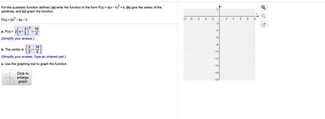 Solved For The Quadratic Function Defined A Write The Chegg