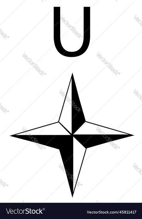 Simple Symbol Compass Isolated On White Royalty Free Vector