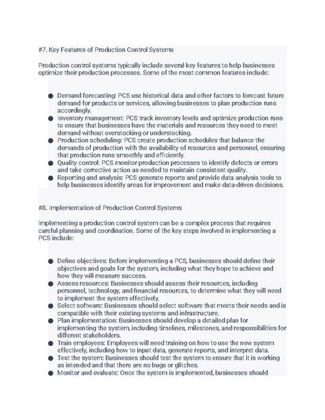 production control systems 7 8 7 key features of production control