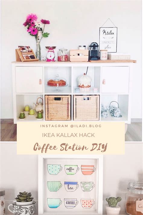 ℂ𝕠𝕗𝕗𝕖𝕖 𝕤𝕥𝕒𝕥𝕚𝕠𝕟 𝔻𝕀𝕐 ☕️ikea hack diy coffee station kallax ikea ikea