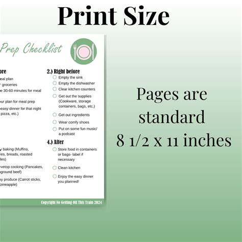 Weekly Meal Prep Planner Meal Prep Checklist Cheat Sheet Printable Planner Meal Prep Template