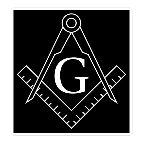 Freemasonry Square And Compass Logo Black Sticker