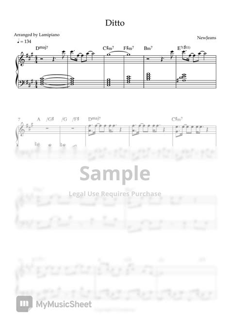 Newjeans뉴진스 Ditto K Popchords Partitura By Lamipiano
