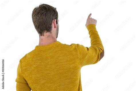 Hipster Man Pointing At Something Stock Photo Adobe Stock