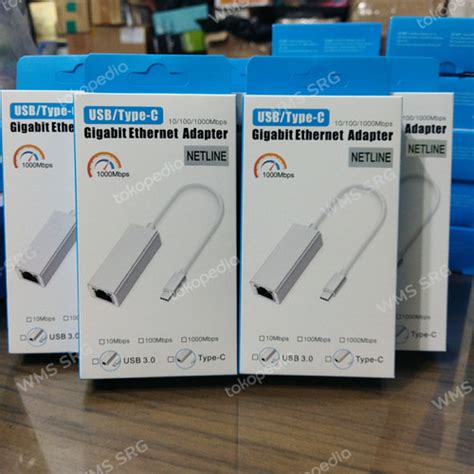 Jual USB C TO LAN ETHERNET GIGABIT NETLINE Kota Semarang WMS SRG Tokopedia