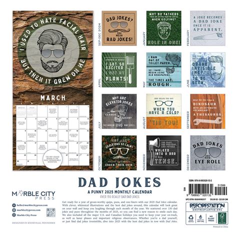 2025 Dad Jokes Wall Calendar Marble City Press