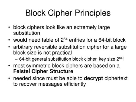 ppt chapter 3 block ciphers and the data encryption standard