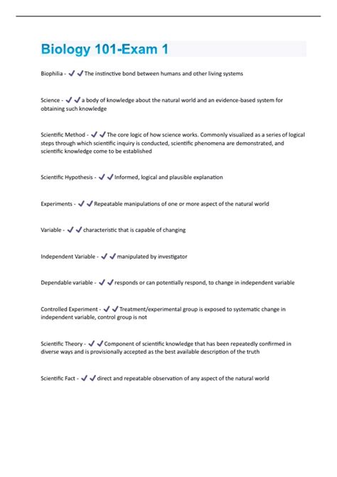 Biology 101 Exam 1 Questions And Answers A Solution Guide Biology