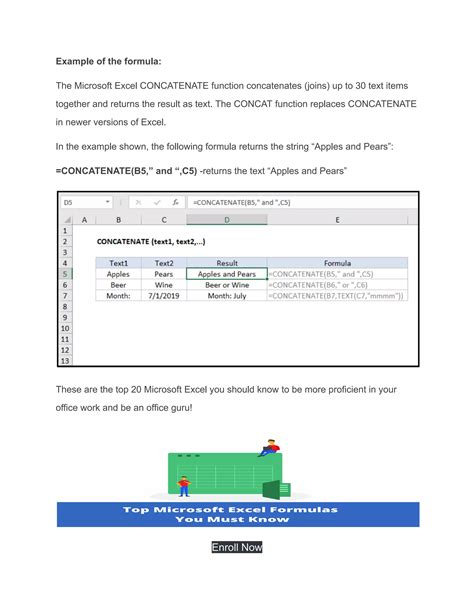 Top 20 Microsoft Excel Formulas You Must Know Pdf