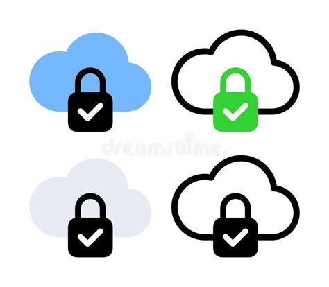 Cloud Security Icons Protection Icons Stock Illustration
