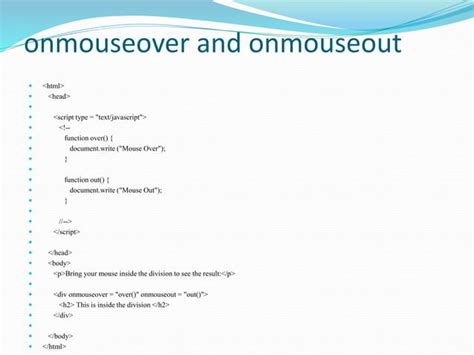 5 Java Script Events Ppt