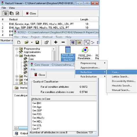 Figure A2 Reducts And Core Generation Process In Rough Set Data