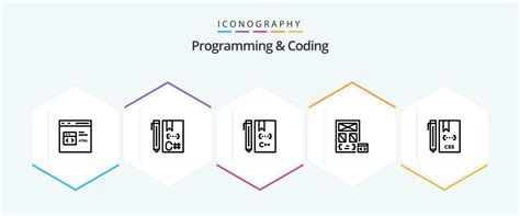 Programming And Coding 25 Line Icon Pack Including Css Code Develop Page Develop 25854946