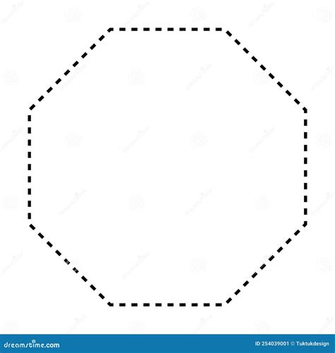 Octagon Shape Dashed Symbol Vector Icon For Creative Graphic Design Element Stock Vector