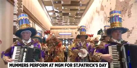 Mummers Aqua String Band Performs Ahead Of St Patricks Festivities At Mgm Springfield