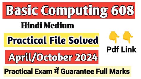 Nios Basic Computing Practical File Class 10 Basic Computing Practical File Solved 2024 Youtube