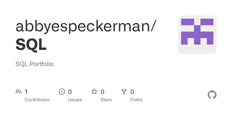GitHub Abbyespeckerman SQL SQL Portfolio