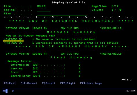Compiler Errors Rpgle Tutorial Rpgle Tutorial As400 Iseries