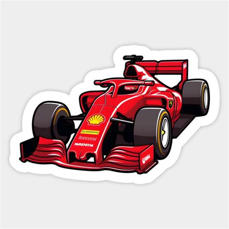 Formula 1 Car Sticker Red Racing Stickers Cute Laptop Stickers