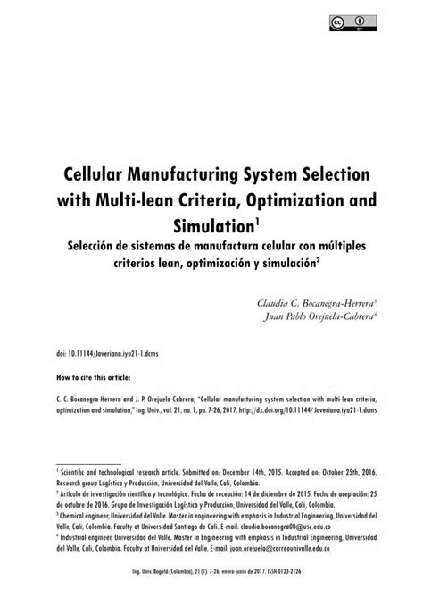 PDF Cellular Manufacturing System Selection With Multi Lean PDF FileCellular