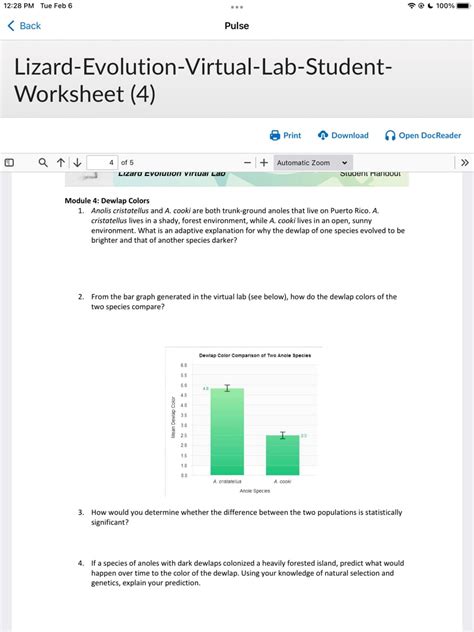 Answered 4 Of 5 Lizara Evolution Virtual Lab Bartleby