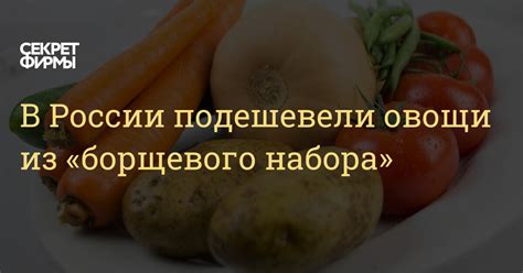 В России подешевели овощи из «борщевого набора — Секрет фирмы