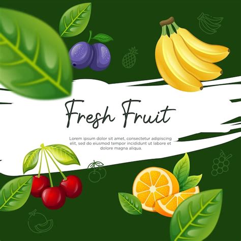 Premium Vector Realistic Fruit Background Design