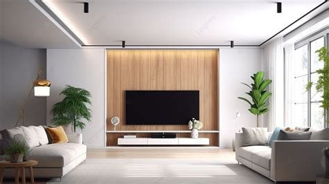 Tv 공간에 흰색 캐비닛과 소파가 있는 목조 거실을 그린 3d 그림 시골집 별장 건설 도면 배경 일러스트 및 사진 무료 다운로드 Pngtree